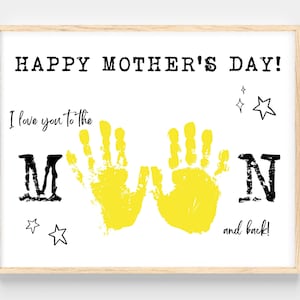 Mother's Day Handprint Keepsake Gift, Love You to the Moon and Back ...