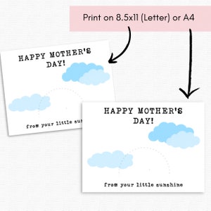 Printable Mother's Day Card From Toddler Kid, You Are My Sunshine ...