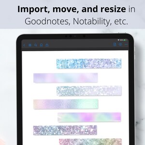 Digital Washi Tape Stickers | Galaxy Glitter | for Goodnotes ...