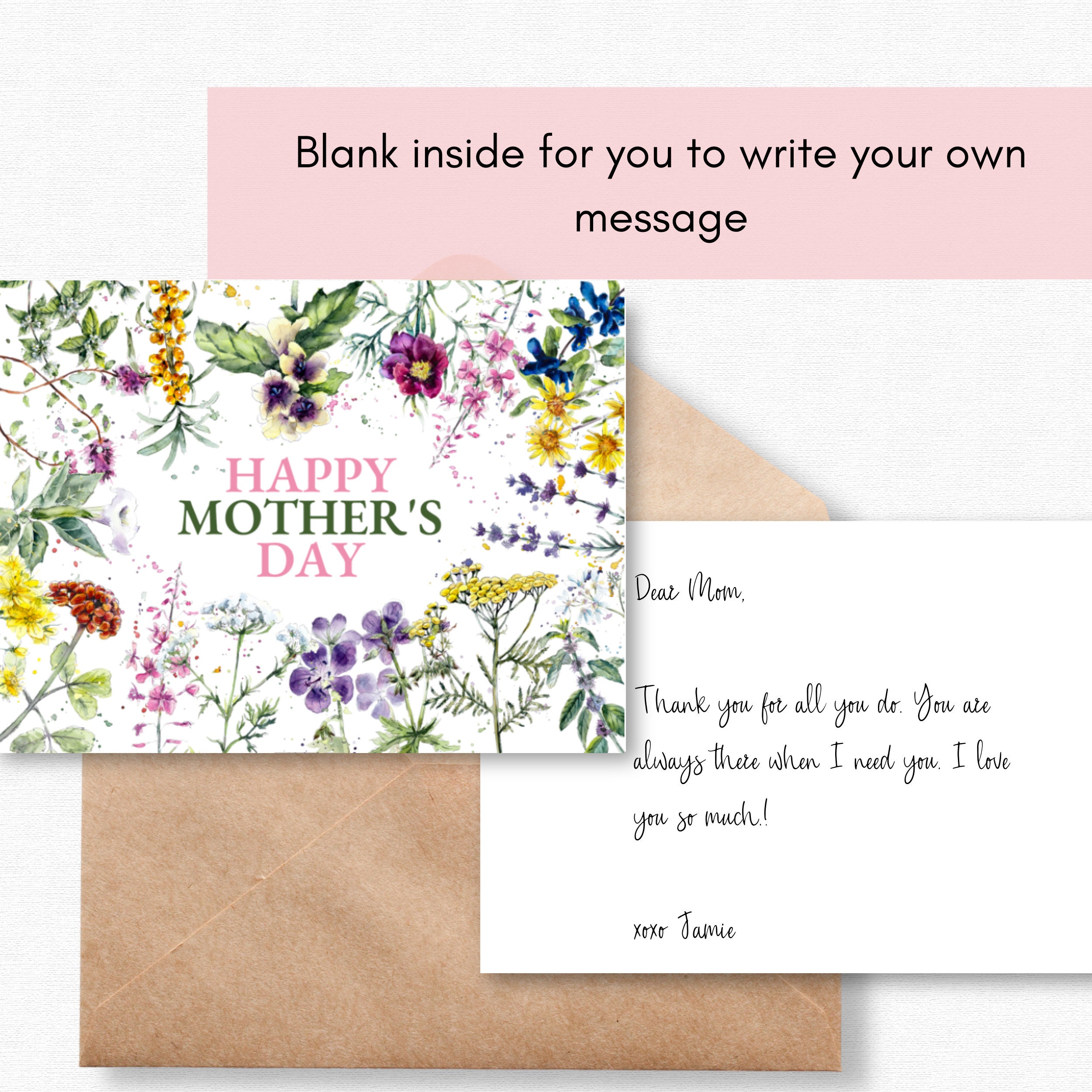 Printable Happy Mothers Day Card, Wildflowers Botanical Garden ...