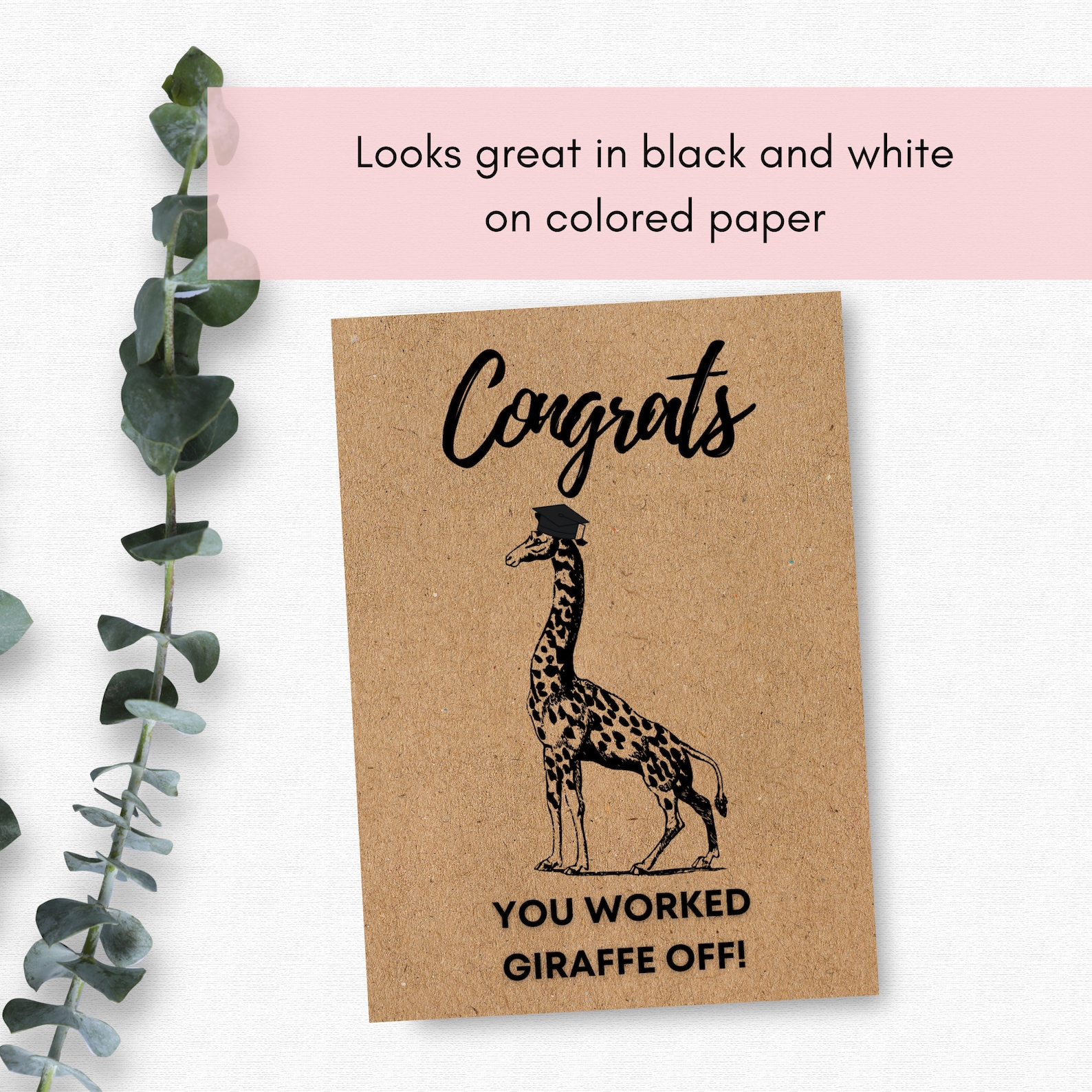 Funny Graduation Card, Giraffe, Printable, Highschool Graduation ...