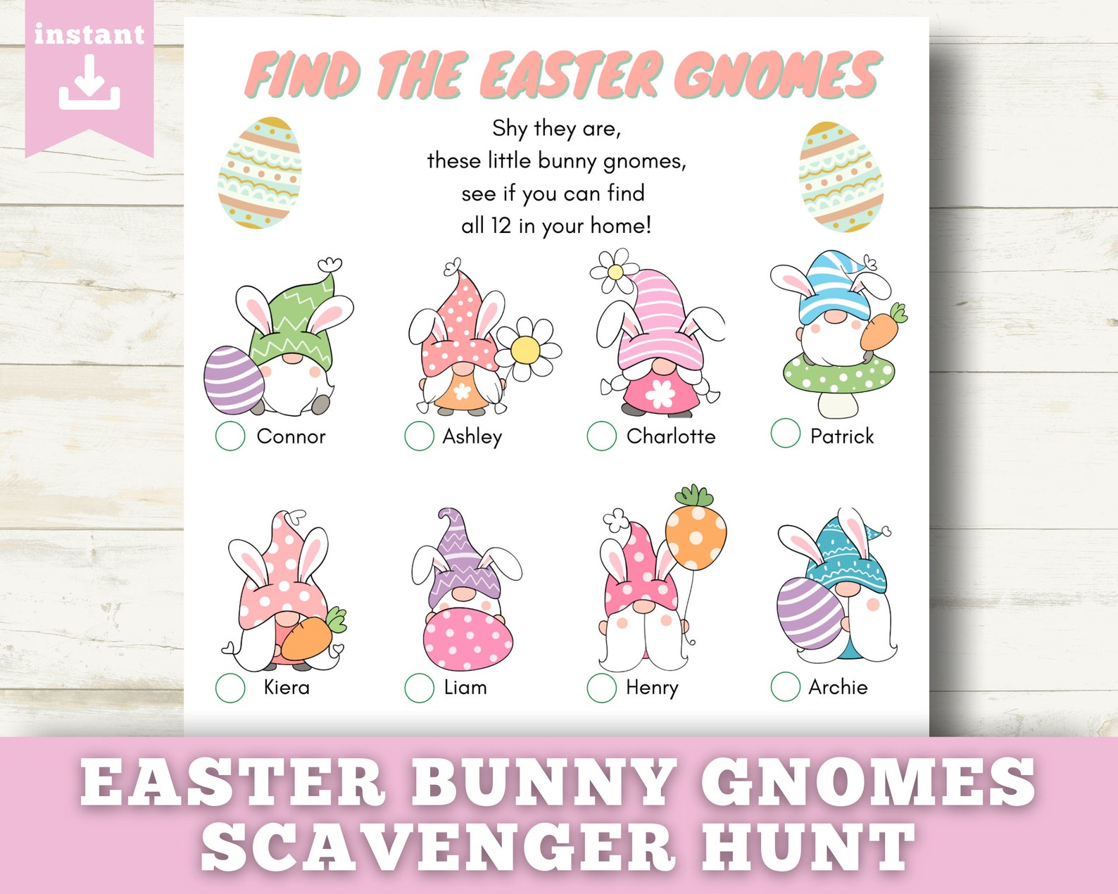 Printable Easter Scavenger Hunt for Kids, Easter Bunny Hide and Seek ...