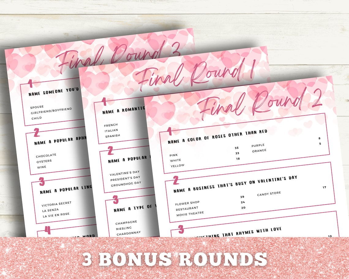 Printable Friendly Feud Valentines Day Game, Family Feud Game ...