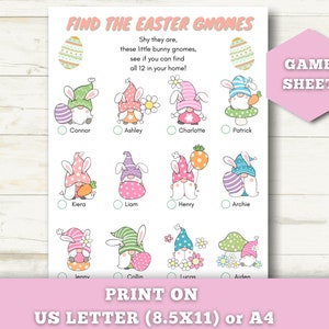 Printable Easter Scavenger Hunt for Kids, Easter Bunny Hide and Seek ...