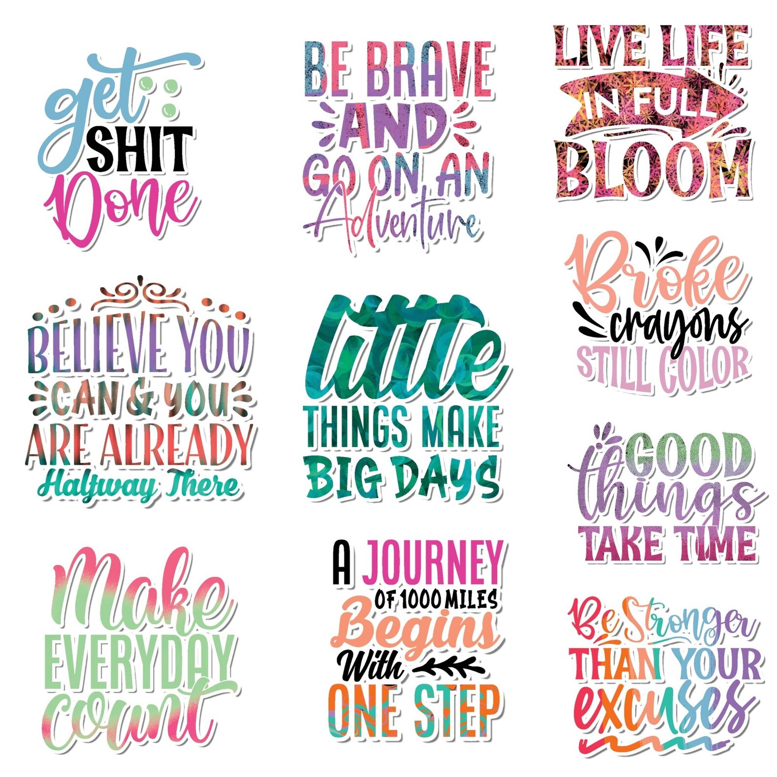 Motivational Digital Stickers Vol 2 Positive Thinking - Etsy