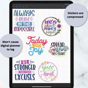 Motivational Quotes Digital Stickers, Positive Thinking, Precropped ...