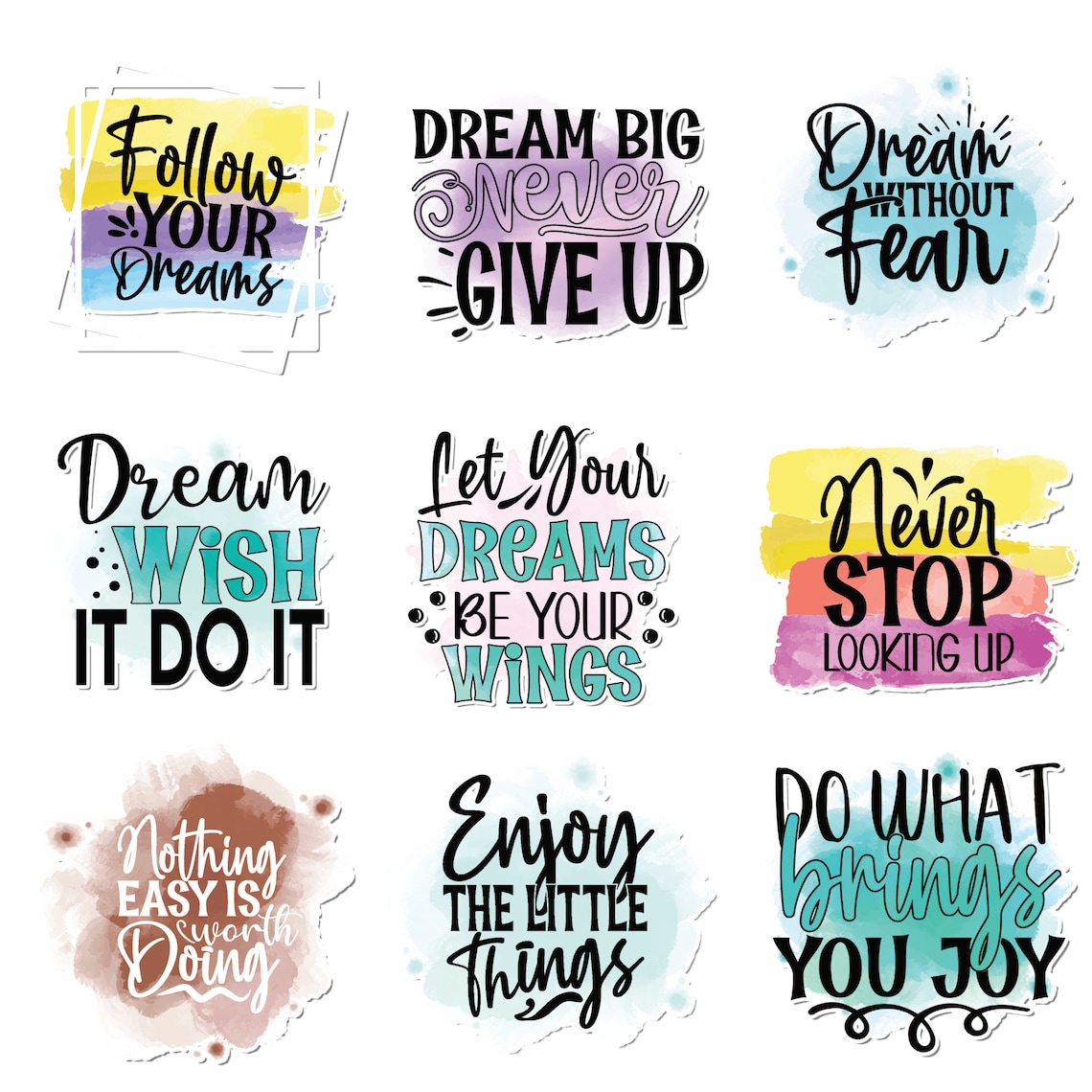 Motivational Digital Stickers Positive Thinking Precropped - Etsy