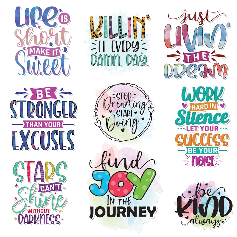 Motivational Quotes Digital Stickers Positive Thinking - Etsy