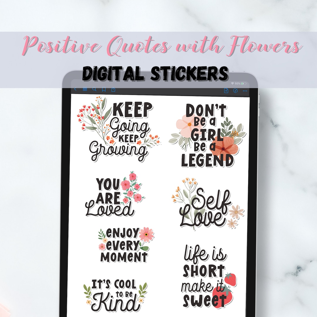 Positive Quotes Digital Stickers, Motivational, Positive Thinking ...