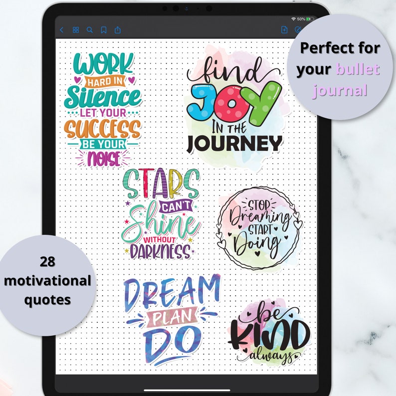 Motivational Quotes Digital Stickers Positive Thinking - Etsy