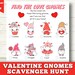 Printable Valentine's Day Scavenger Hunt for Kids, Valentine's Hide and ...
