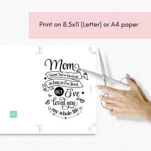 Printable Mothers Day Card, Birthday Card for Mom, Mother's Day Card ...