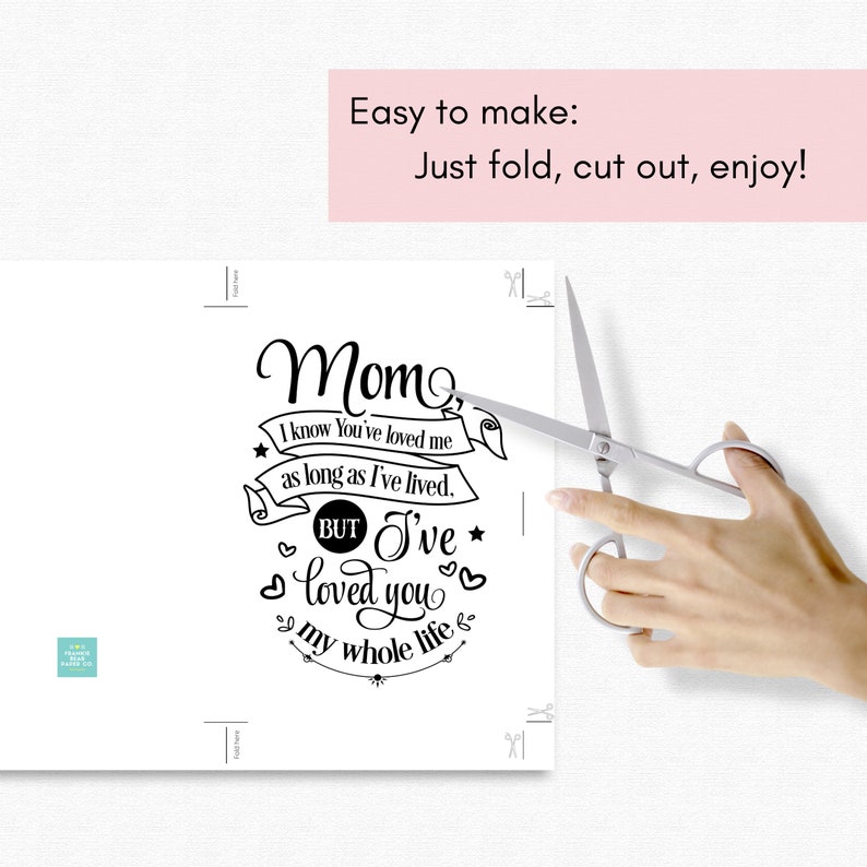 Printable Mothers Day Card, Birthday Card for Mom, Mother's Day Card ...