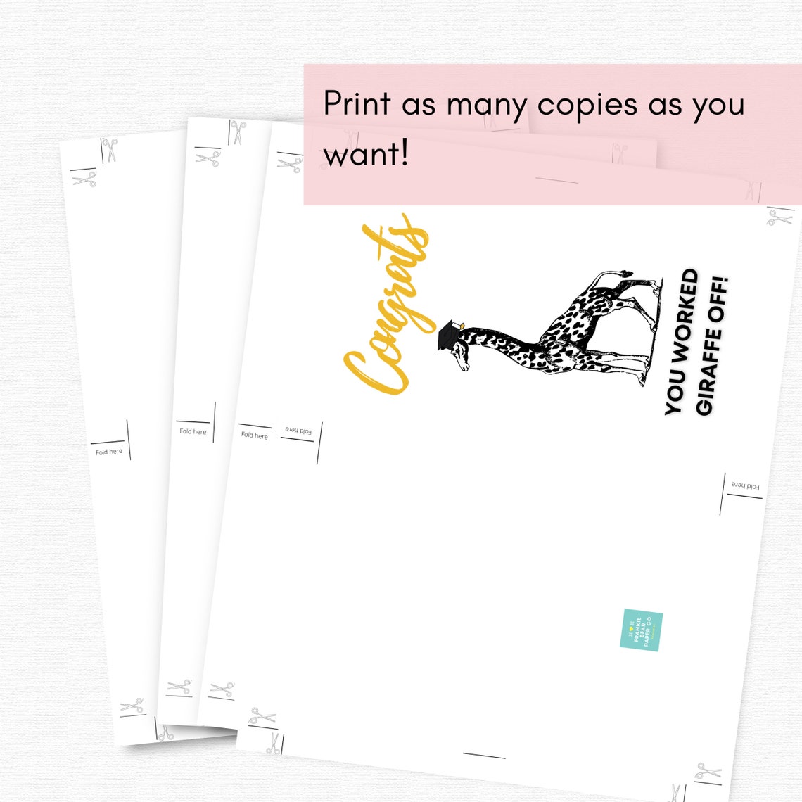 Funny Graduation Card Giraffe Printable Highschool | Etsy