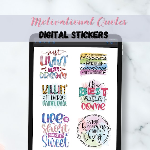 Motivational Quotes Digital Stickers Positive Thinking | Etsy