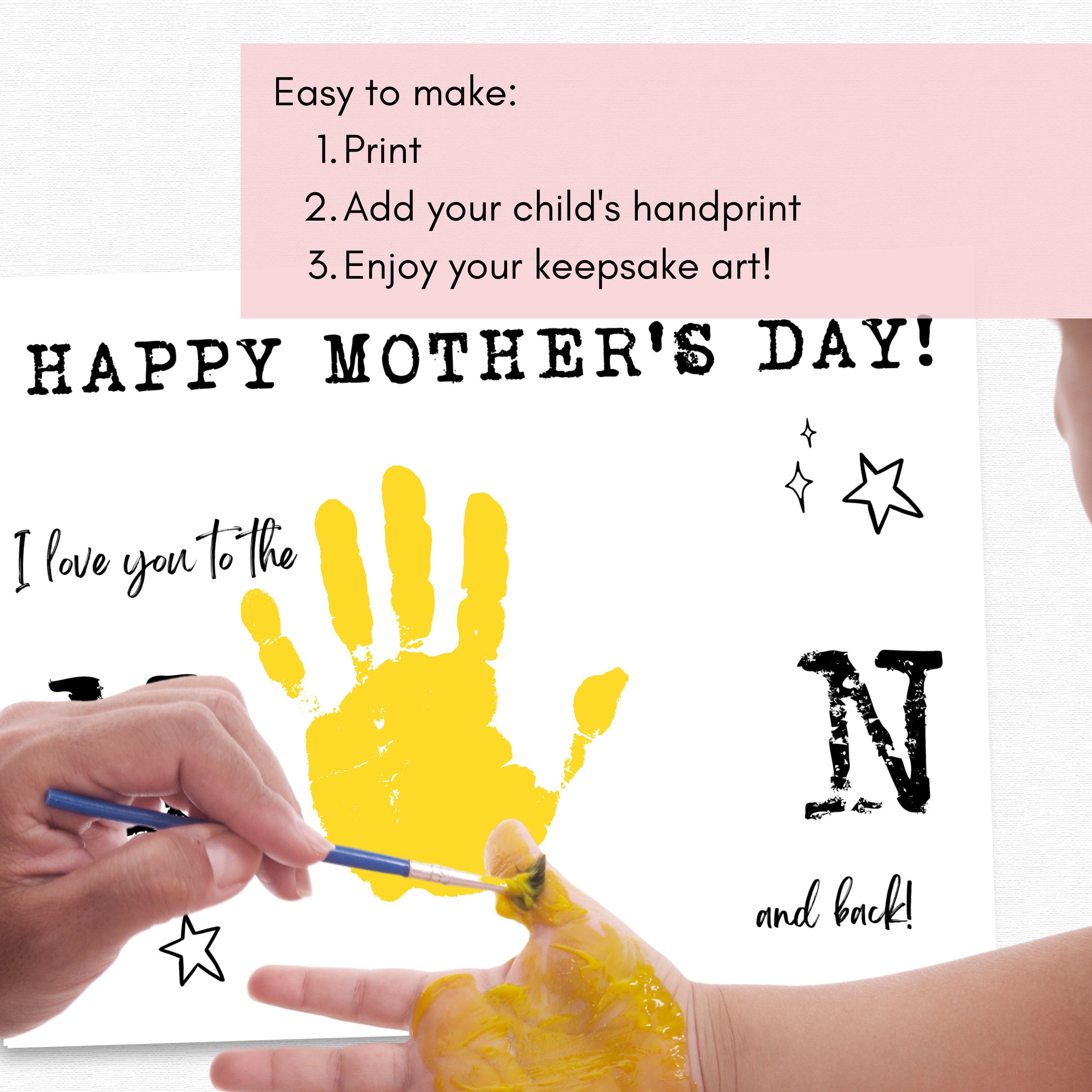 Mother's Day Handprint Keepsake Gift, Love You to the Moon and Back ...