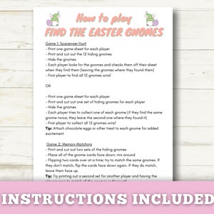 Printable Easter Scavenger Hunt for Kids, Easter Bunny Hide and Seek ...