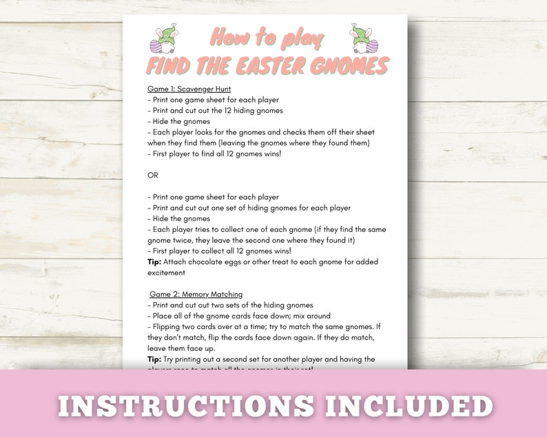 Printable Easter Scavenger Hunt for Kids, Easter Bunny Hide and Seek ...