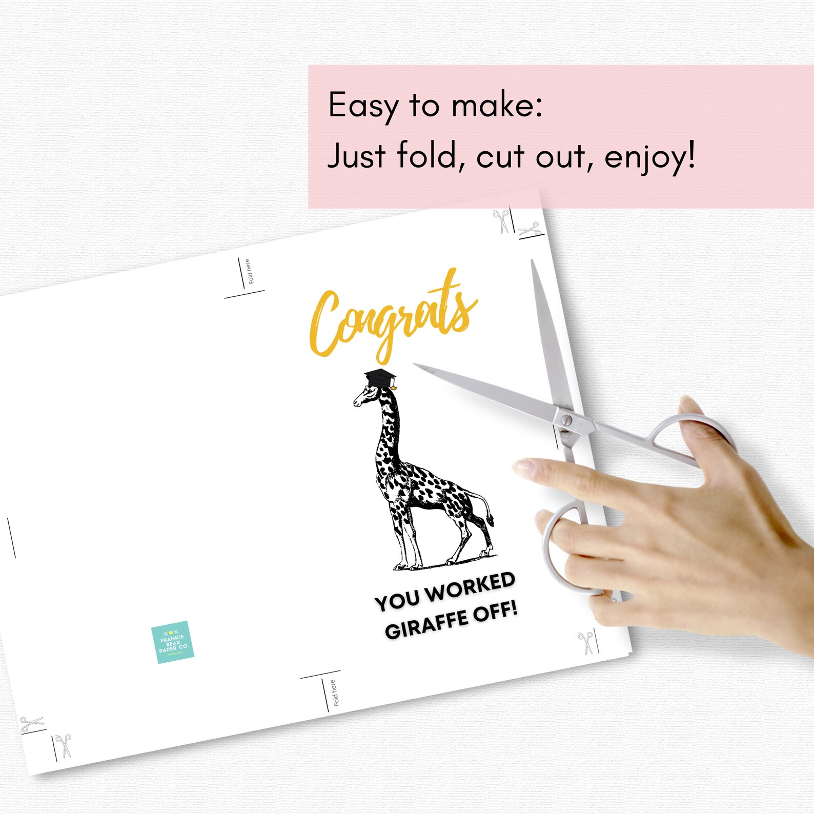 Funny Graduation Card, Giraffe, Printable, Highschool Graduation ...