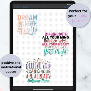 Motivational Digital Stickers Vol 2, Positive Thinking, Precropped ...