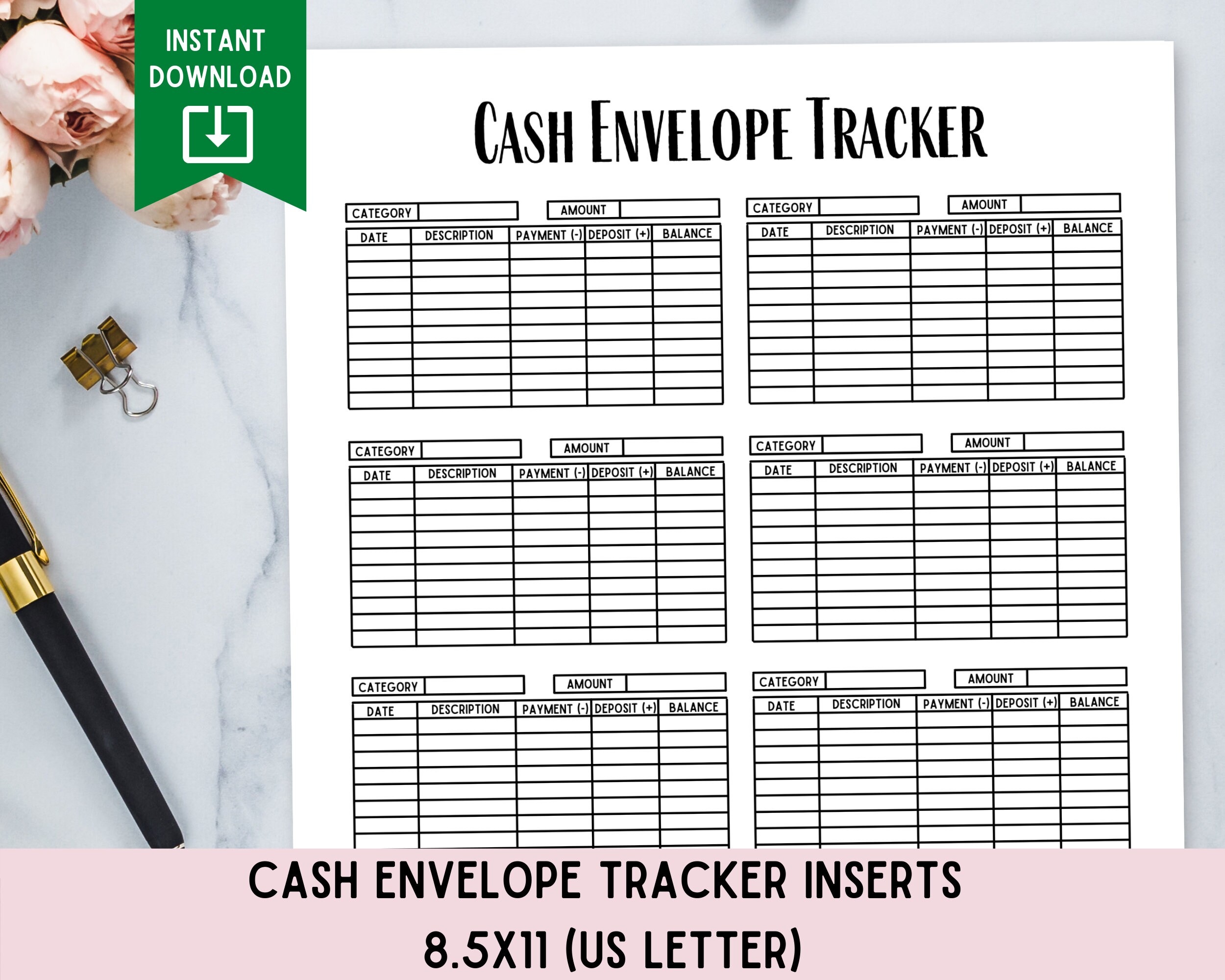 Cash Envelope Printable Inserts, Cash Envelope System, Dave Ramsey Cash ...