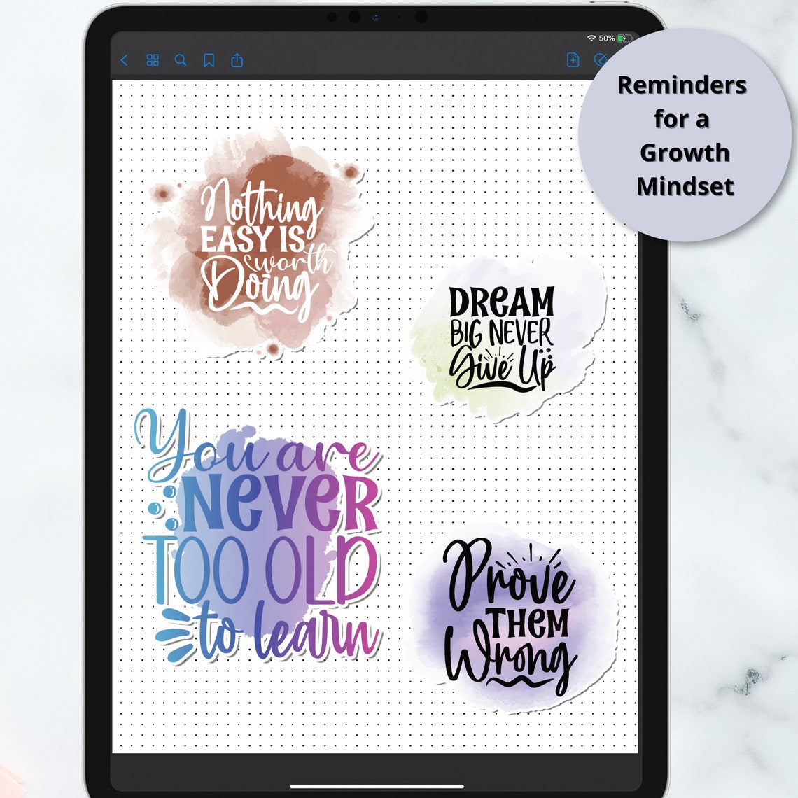 Motivational Digital Stickers Positive Thinking Precropped - Etsy