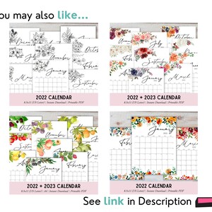 Printable Calendar 2022-2023, Black and White Minimal Calendar PDF ...