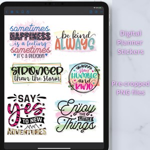 Motivational Quotes Digital Stickers, Positive Thinking, Precropped ...