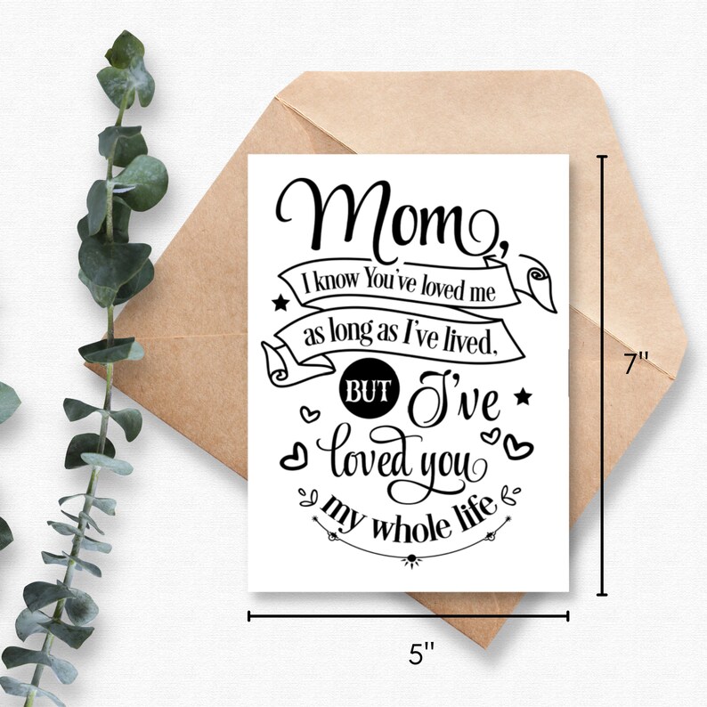 Printable Mothers Day Card, Birthday Card for Mom, Mother's Day Card ...