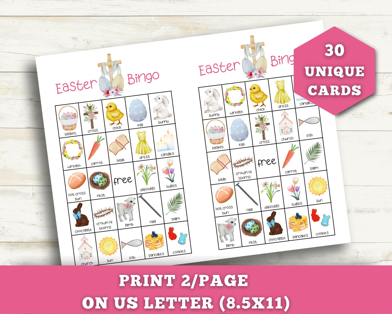 Printable Easter Bingo, Easter Activity for Kids, Christian Easter ...