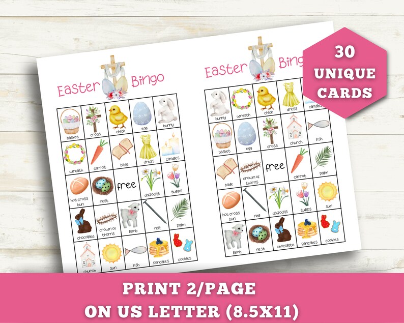 Printable Easter Bingo, Easter Activity for Kids, Christian Easter ...