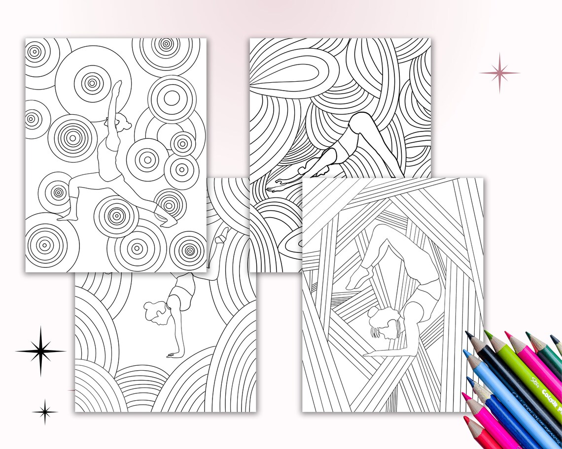 Printable Yoga Chill Coloring Book, Digital Coloring Book, Adult ...