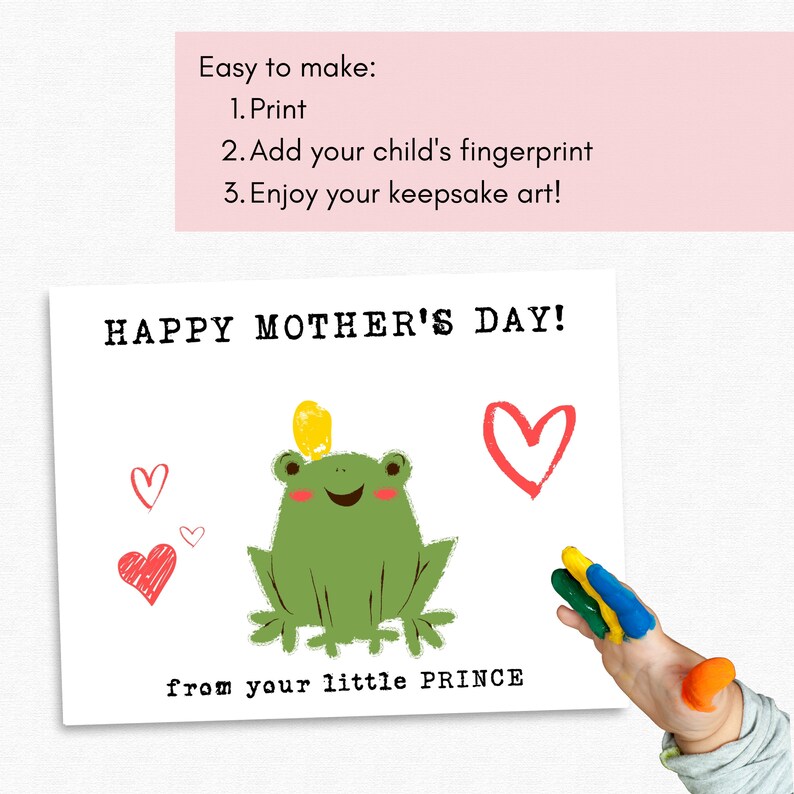 Printable Mother's Day Handprint Keepsake, Frog Prince Handprint Art ...