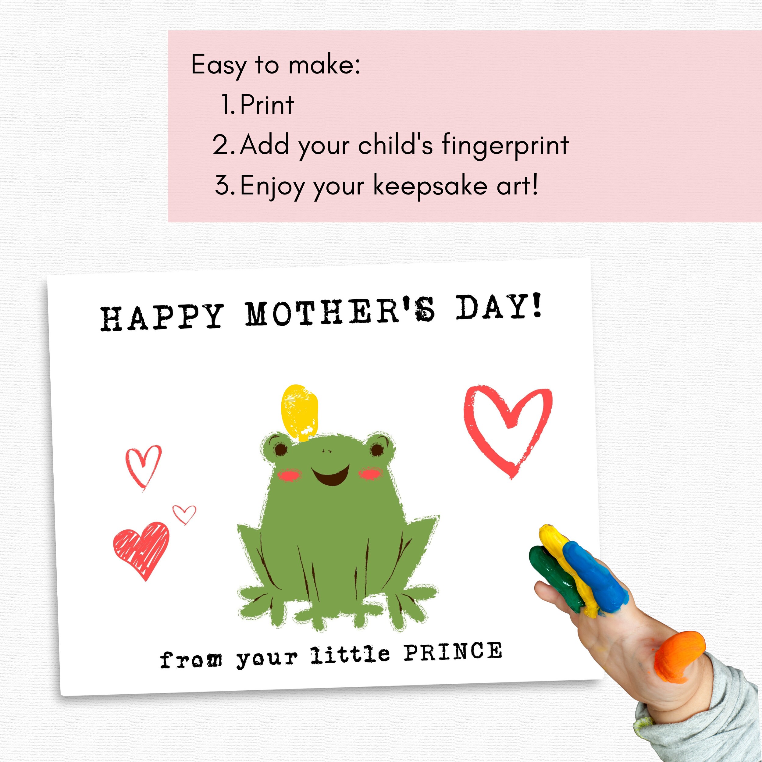 Printable Mother's Day Handprint Keepsake, Frog Prince Handprint Art ...