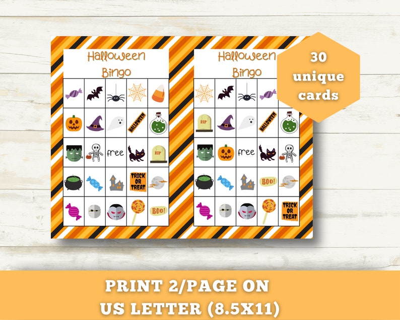 Printable Halloween Bingo, Halloween Bingo for Kids, Halloween Party ...