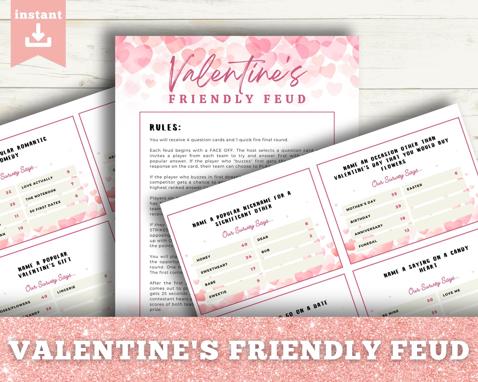 Printable Friendly Feud Valentines Day Game, Family Feud Game ...