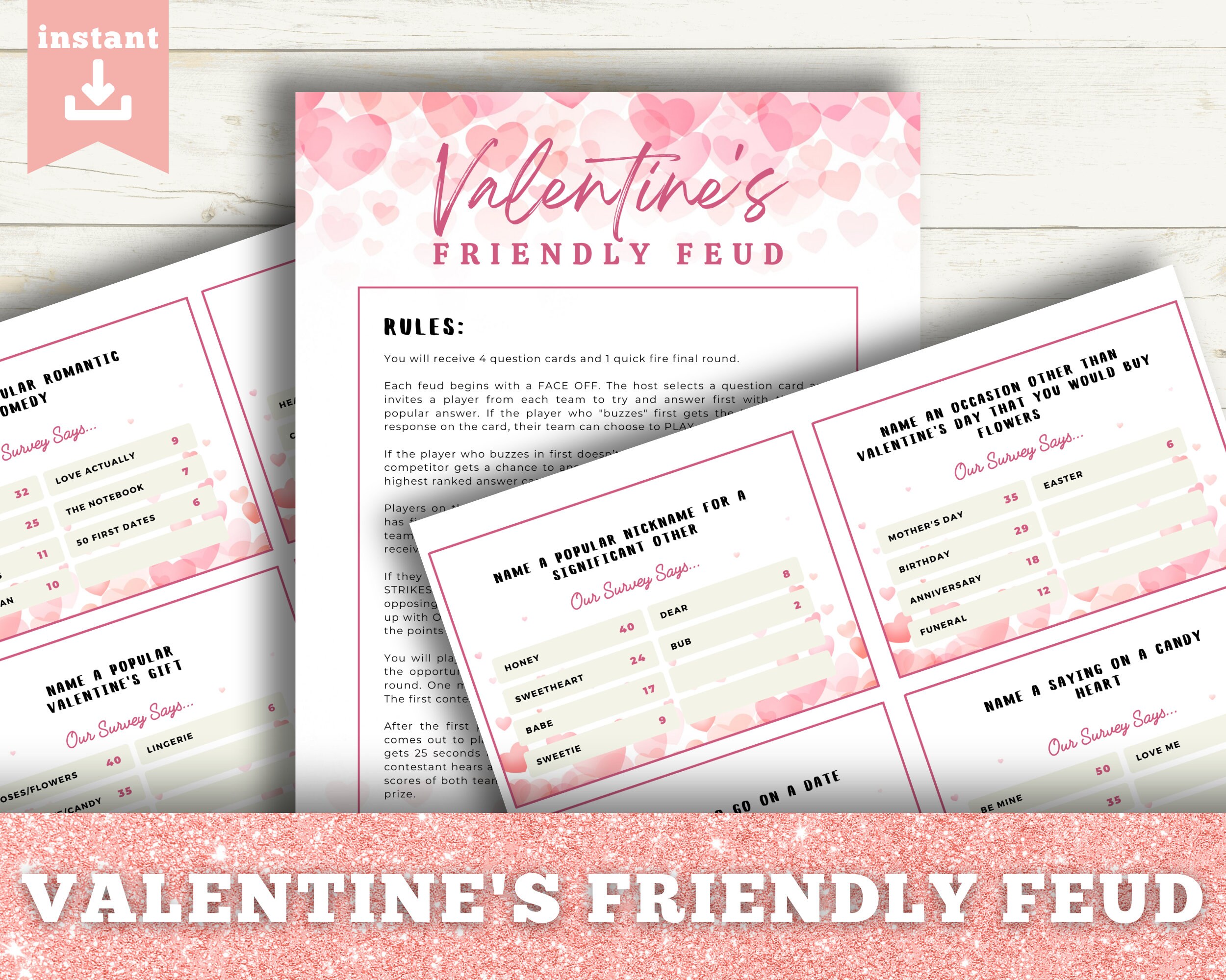 Printable Friendly Feud Valentines Day Game, Family Feud Game ...