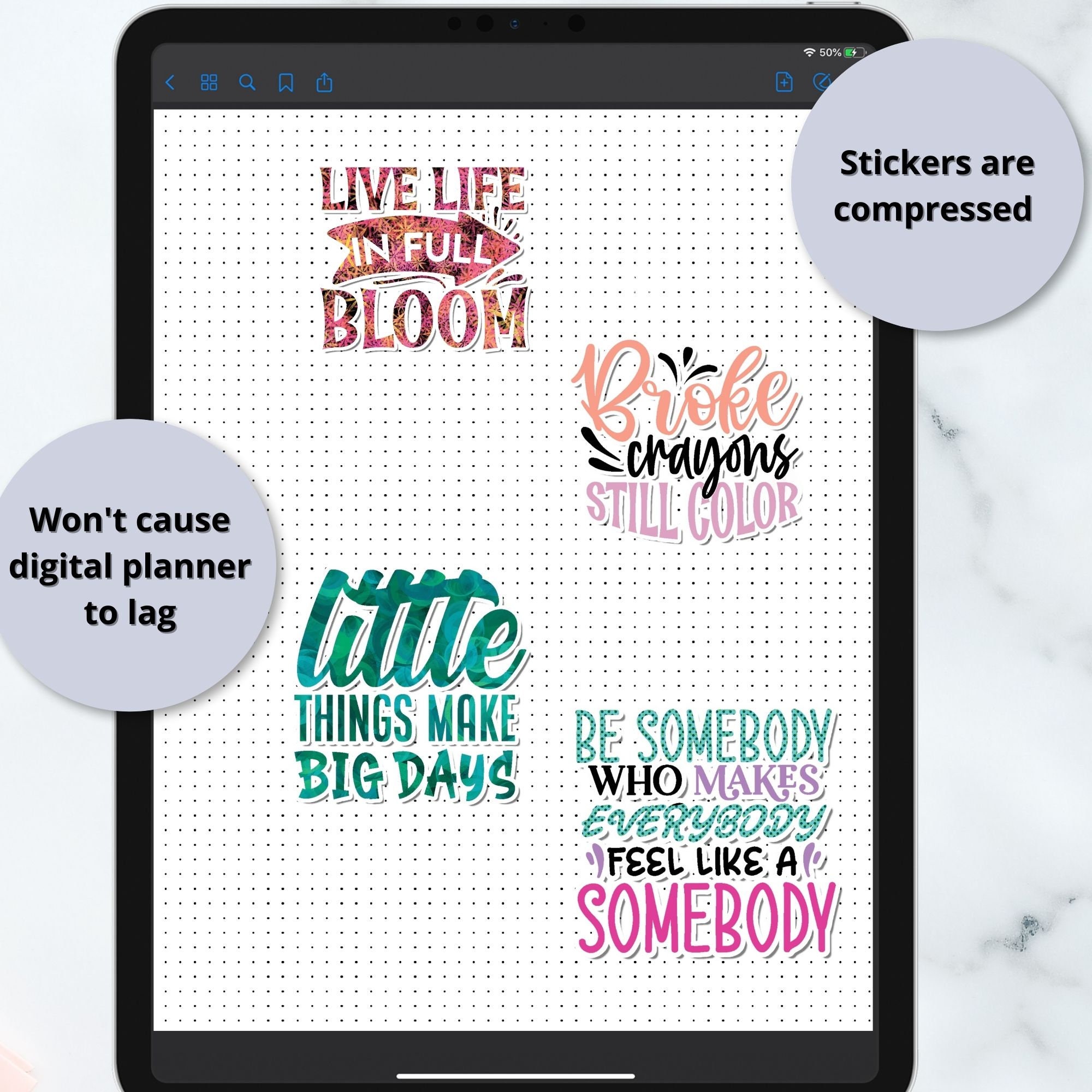Motivational Digital Stickers Vol 2 Positive Thinking - Etsy