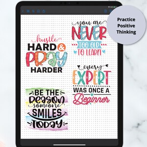 Motivational Quotes Digital Stickers, Positive Thinking, Precropped ...