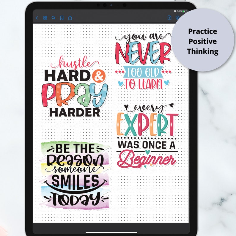 Motivational Quotes Digital Stickers Positive Thinking - Etsy