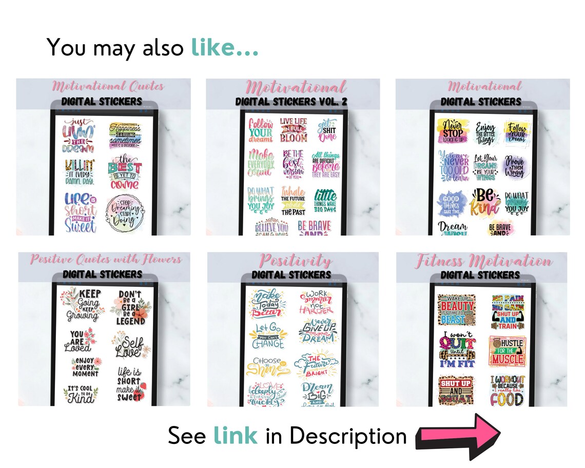 Motivational Digital Stickers Vol 2 Positive Thinking - Etsy