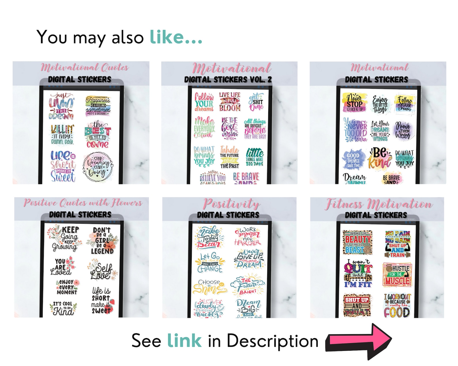 Motivational Digital Stickers Vol 2 Positive Thinking - Etsy