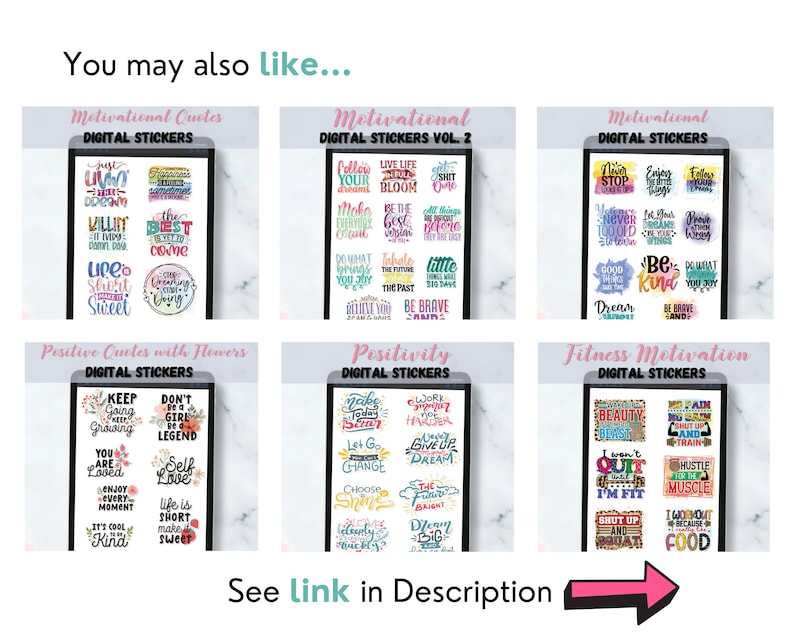 Motivational Digital Stickers Vol 2 Positive Thinking - Etsy