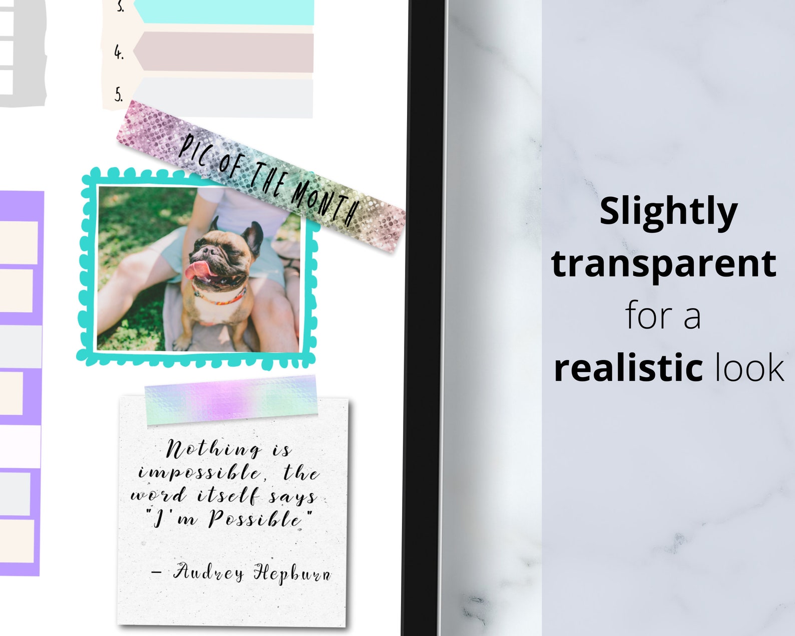 Digital Washi Tape Stickers | Galaxy Glitter | for Goodnotes ...