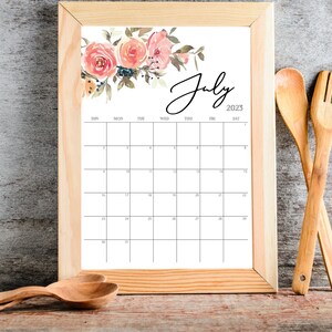 2023 Calendar Printable, Watercolor Floral Calendar 2023 2024, 2 Year ...