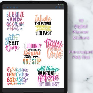 Motivational Digital Stickers Vol 2, Positive Thinking, Precropped ...