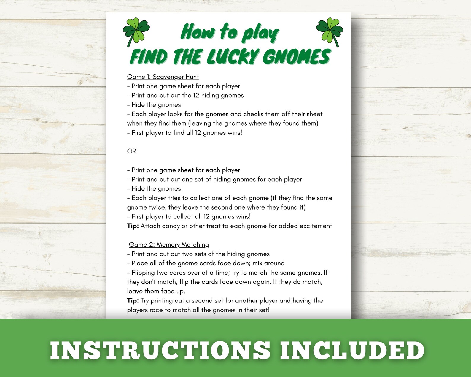 Printable St. Patrick's Day Scavenger Hunt for Kids, St. Patrick's Hide ...