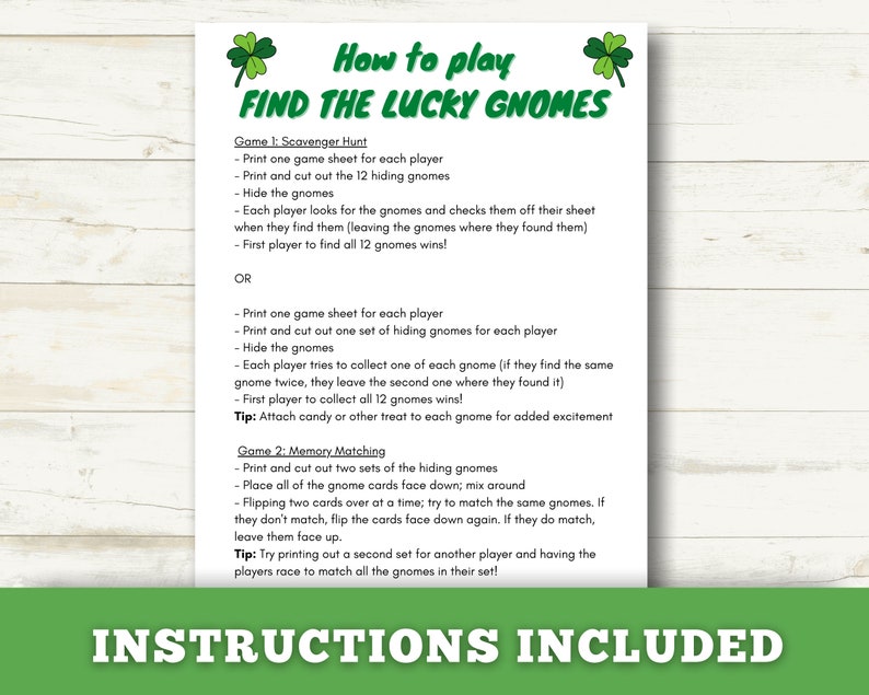 Printable St. Patrick's Day Scavenger Hunt for Kids, St. Patrick's Hide ...