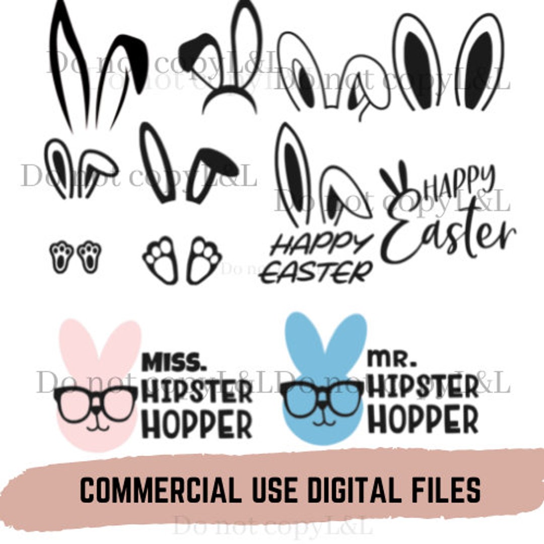 Orejas de conejo svg, paquete pascua svg, conejo de Pascua svg ...