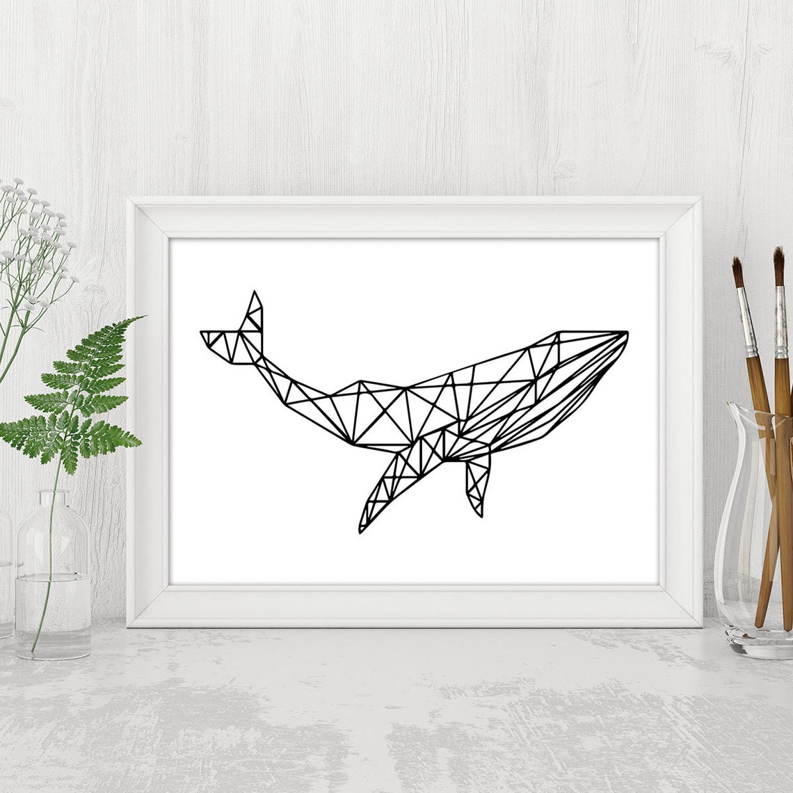 Whale, Geometric Whale, Whale Wall Art, Whale Decor, Whale Outlines ...